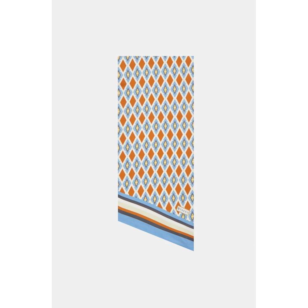 Vakko GEOMETRIC PATTERNED SILK SCARF