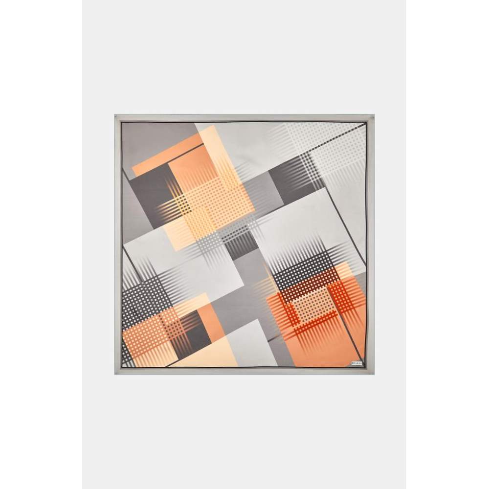 Vakko GEOMETRIC PATTERNED SILK SCARF