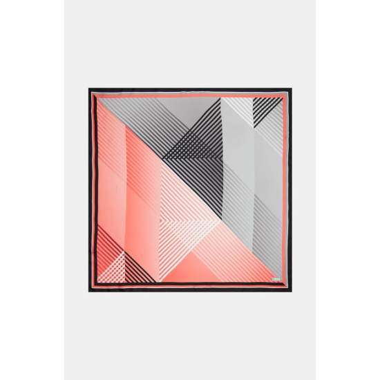 Vakko GEOMETRIC PATTERNED SILK SCARF