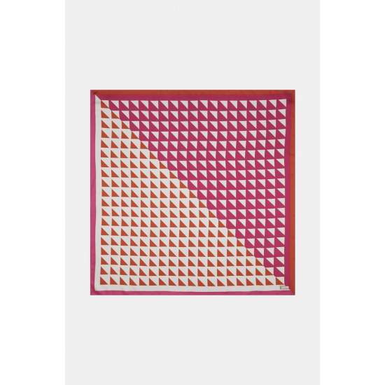 Vakko GEOMETRIC PATTERNED SILK SCARF