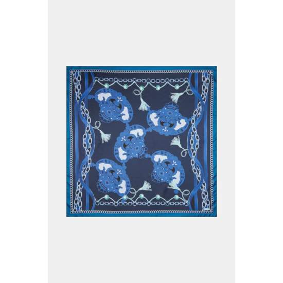 Vakko GEOMETRIC PATTERNED SILK SCARF