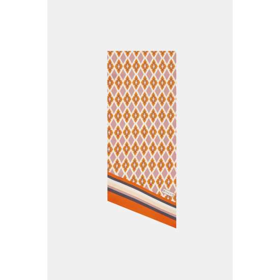 Vakko GEOMETRIC PATTERNED SILK SCARF