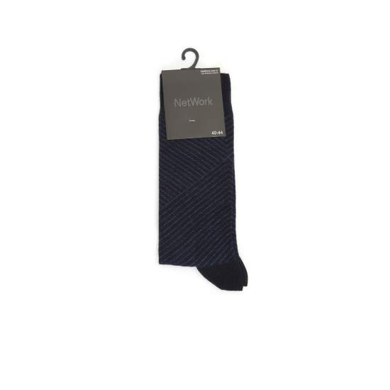 Navy Blue Blue Striped Mens Bamboo Socks