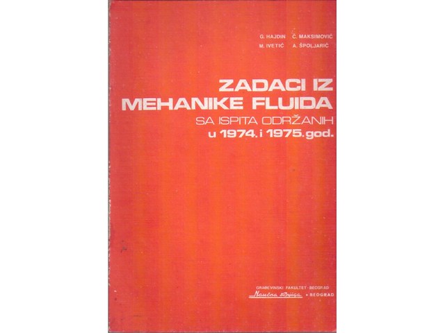 Zadaci iz mehanika fluida sa ispita održanih u 1974/75