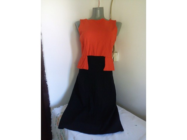 M&;R narandzasto crna haljina M/L