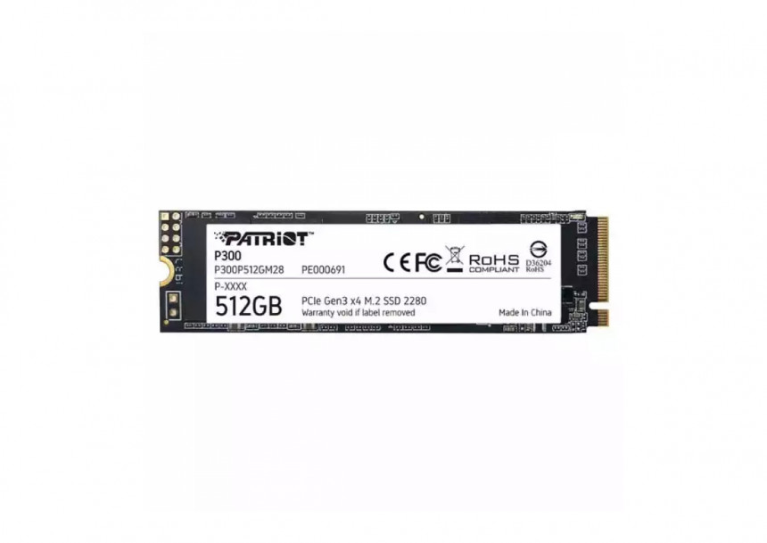 SSD M.2 NVMe 512GB Patriot P300 1700MBs/1100MBs P300P512GM28