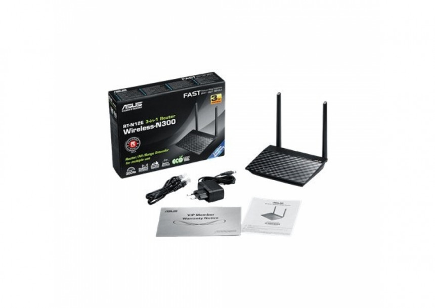 Bežični ruter ASUS RT-N12E Wi-Fi/ N300/ 300Mbps/2 antene