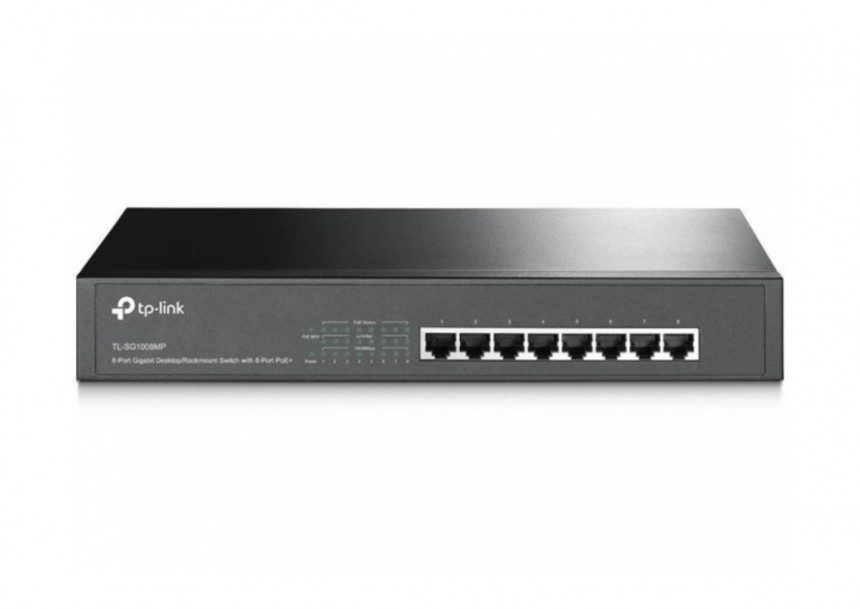 Switch TP-LINK TL-SG1008MP Gigabit/8x RJ45/10/100/1000Mbps/8x PoE+/Rackmount metalno kućište