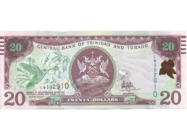 Trinidad and Tobago 20 dollars 2017. (2006) UNC