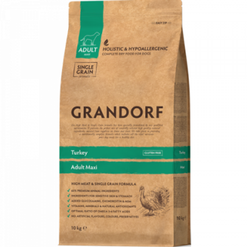 Grandorf Dog Adult Large Breeds Ćuretina &amp; Smeđi Pirinač 10kg