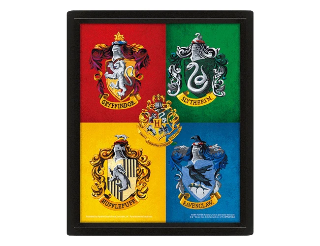 Pyramid International Harry Potter (Colourful Crests) nalepnica sa pokretnom slikom 4 grba Hogwarts Houses iz serijala Harry Potter