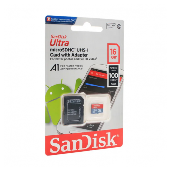 Micro SD SanDisk SDHC16GB Ultra Micro 100MB/ s Class 10 sa adapterom