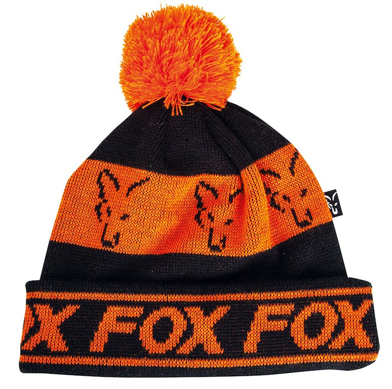 FOX BLACK AND ORANGE BOBBLE HAT