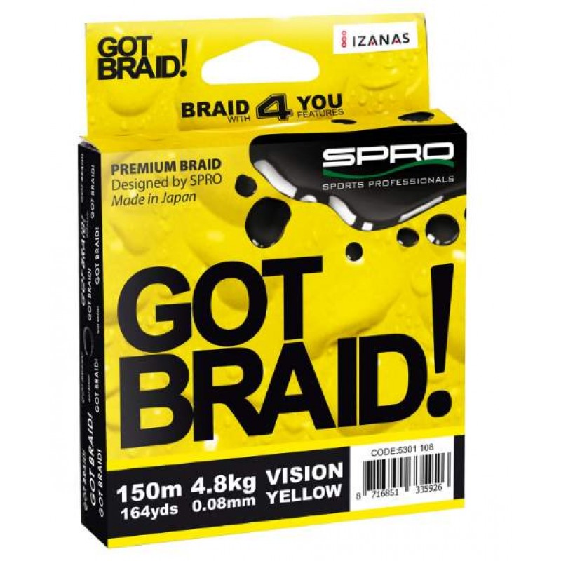 SPRO Got Braid Vision Yellow 150m 0,10mm-6,1kg