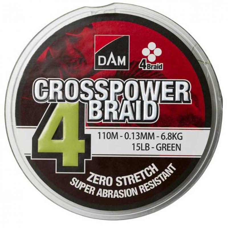 Struna Dam Crosspower 4-braid 150m Green 0,10mm