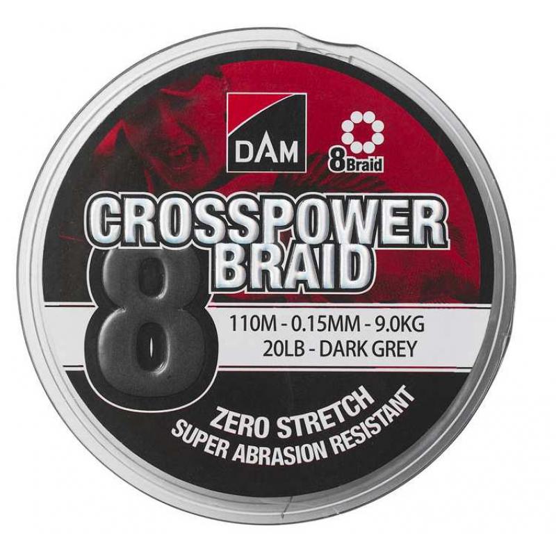 Struna Dam Crosspower 8-braid 150m Dark Grey 0,15mm
