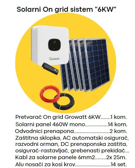 Solarni sistem on grid 6KW