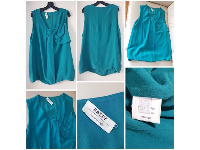 Bally svilena tirkiz bluza/tunika, original