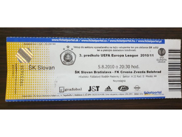 Slovan Bratislava-Crvena zvezda 5.8.2010