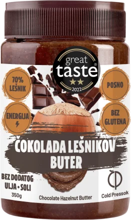 Cold Pressok
ČOKOLADA + LEŠNIKOV BUTER, 350 g