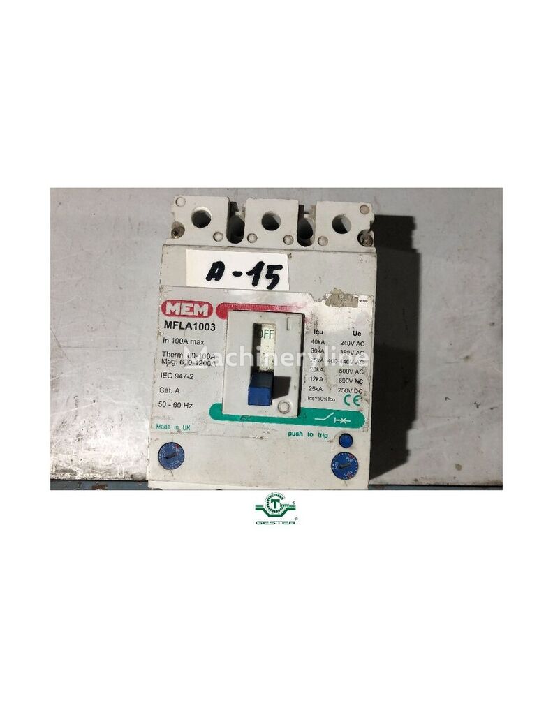 Interruptor automático general MEM MFLA 1003 za opreme za reciklažu