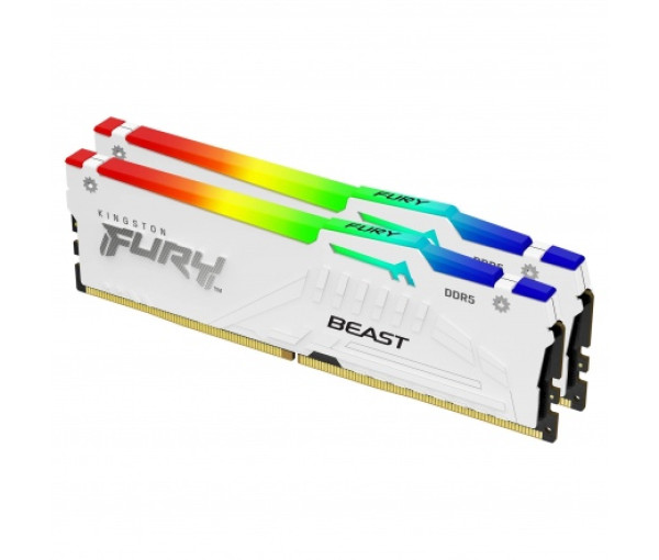 KINGSTON Fury Beast RGB DDR5 5600MHz CL36 32GB Kit2 AMD Expo White