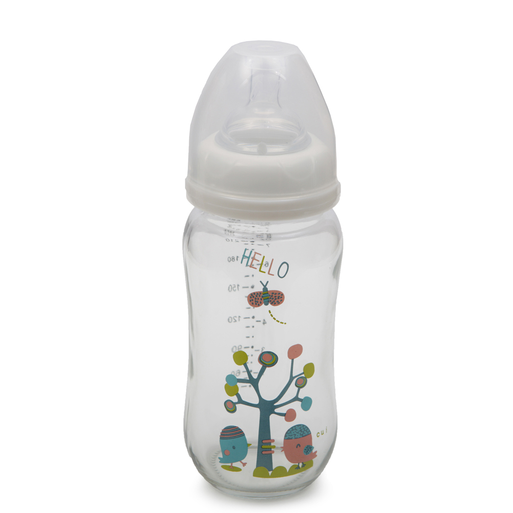 Cangaroo Staklena flašica za bebe široki vrat 240 ml CAN8535