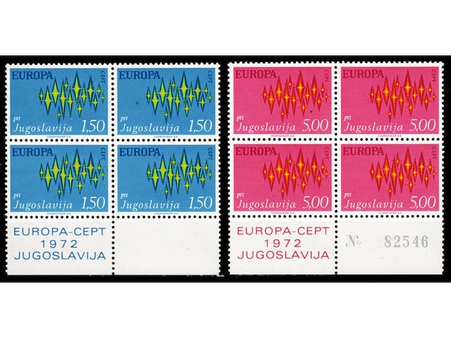 EVROPA CEPT 1972 ČETVERCI SA RANDOM
