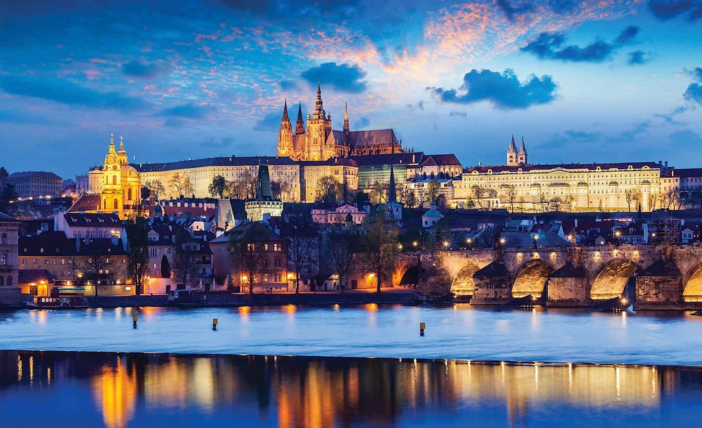 254×184 City (Prague Vltava River) – Prag – Tvrđava – Reka – 3D fototapeta zidni mural foto tapeta
