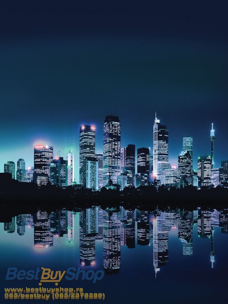 254×184 City (Toronto Reflection By Night) – Kanada – Grad noću – Refleksija – 3D fototapeta zidni mural foto tapeta
