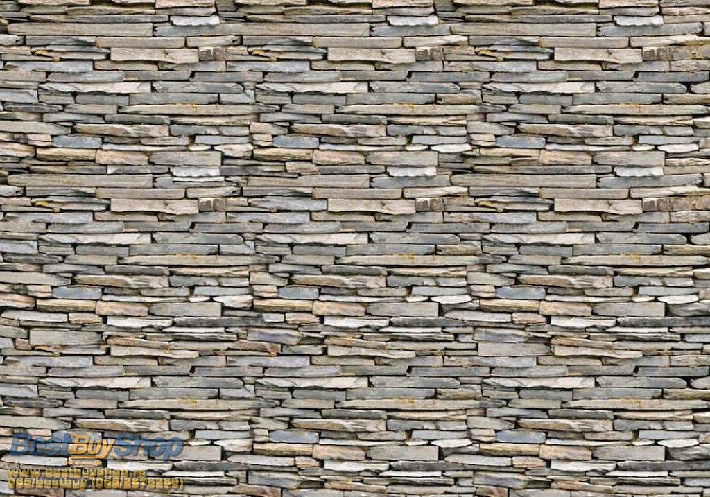 368×254 Texture (Stone Wall Grey Beige) – Kameni zid – Zid od kamena – 3D fototapeta zidni mural foto tapeta