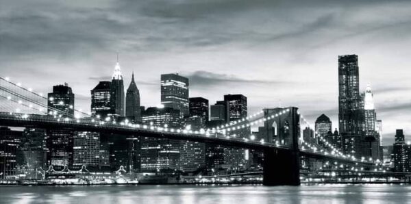 92×254 City (Brooklyn Bridge New York) – Njujork – Most – 3D fototapeta panorama foto tapeta