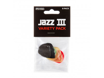 Jim Dunlop JAZZ III PICK VARIETY PACK PVP103 (6 Variety Pack)