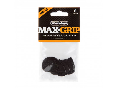 Jim Dunlop MAX-GRIP® JAZZ III STIFFO PICK 471P3S (6 Pack)