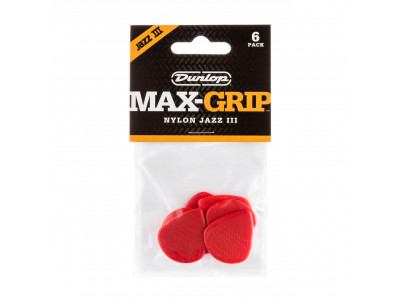 Jim Dunlop MAX-GRIP® JAZZ III NYLON PICK 471P3N (6 Pack)