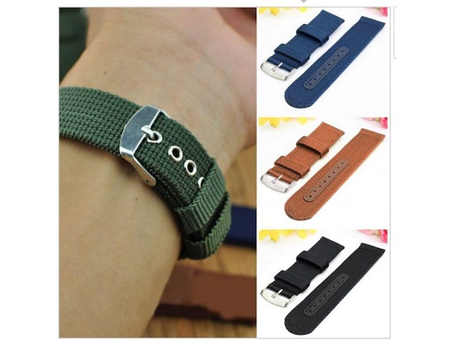 Military Navy Nylon Watch Band Strap 18mm20mm22mm24mm