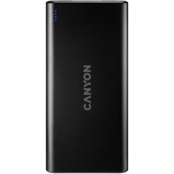 CANYON PB-106 Power bank 10000mAh Li-poly battery, Input 5V2A, Output 5V2.1A(Max), USB cable length 0.3m, 140*68*16mm, 0.24Kg, Black ( CNE-CPB1006B )