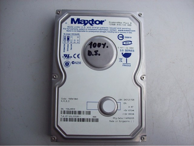 120 Gb Maxtor ata - 3.5 inca  - 100%  6Y120L0