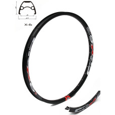 FELGA RIM 27.5"(584x21), X6, 36 rupe, CRNA, za DISK kočnice
X-6 Dvozidni profil za vožnju po zahtevnim terenima (MTB), samo za disk kočnice. Sa ojačanjem oko rupa za žice od nerđajućeg čelika.
B...