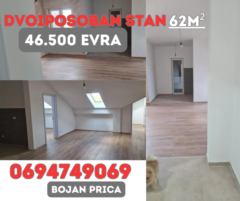 Dvoiposoban stan na prodaju, Cara Lazara 1 Barajevo 11460, 46.500€, 62m²