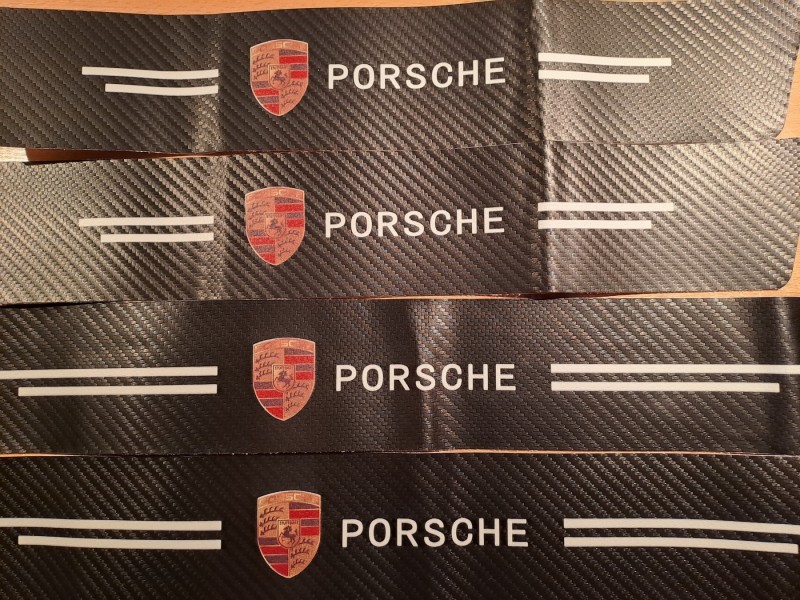 Stikeri za prag automobila - karbon PORSCHE