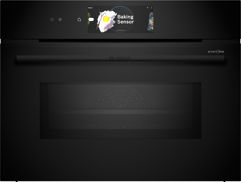 Series 8, Built-in compact oven with microwave function, 60 x 45 cm, Black, CMG978NB1