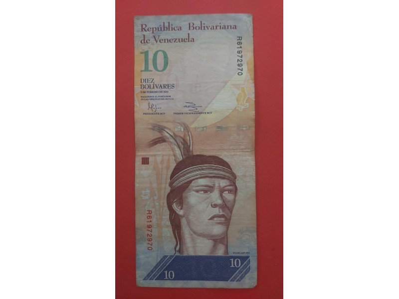 10 bolivares 2011 god Venecuela