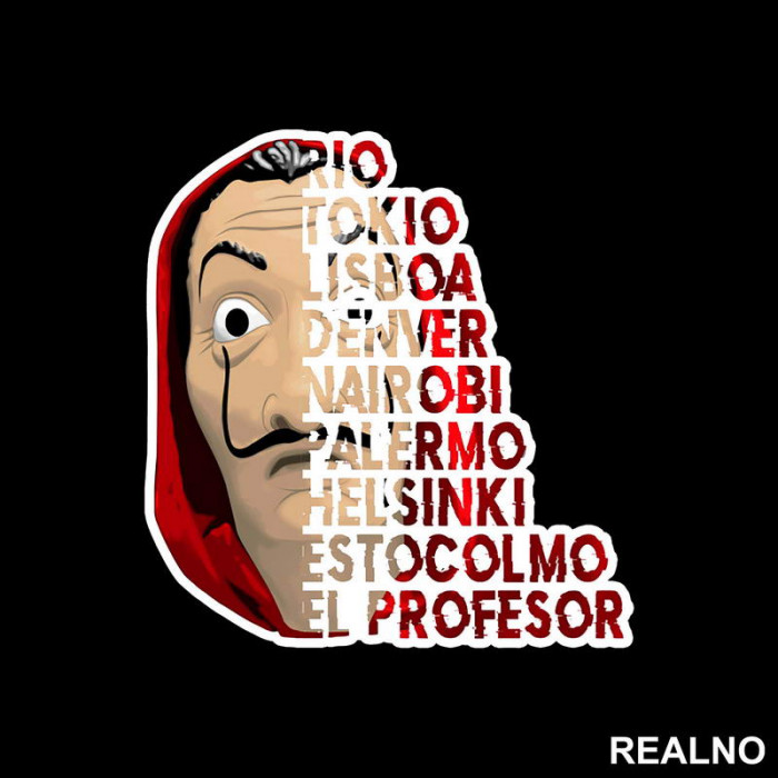 New Team - Dali Mask - La Casa de Papel - Money Heist - Nalepnica