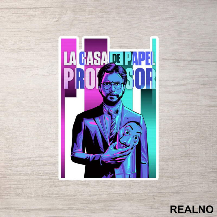 THE PROFESSOR - EL PROFESOR RGB SPLIT - LA CASA DE PAPEL - MONEY HEIST - NALEPNICA