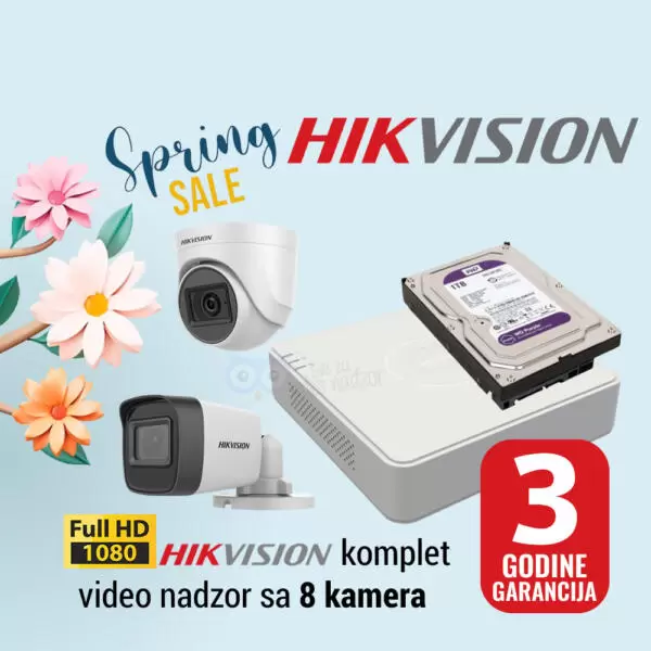 SPRING Full HD Hikvision komplet video nadzor sa 8 kamera