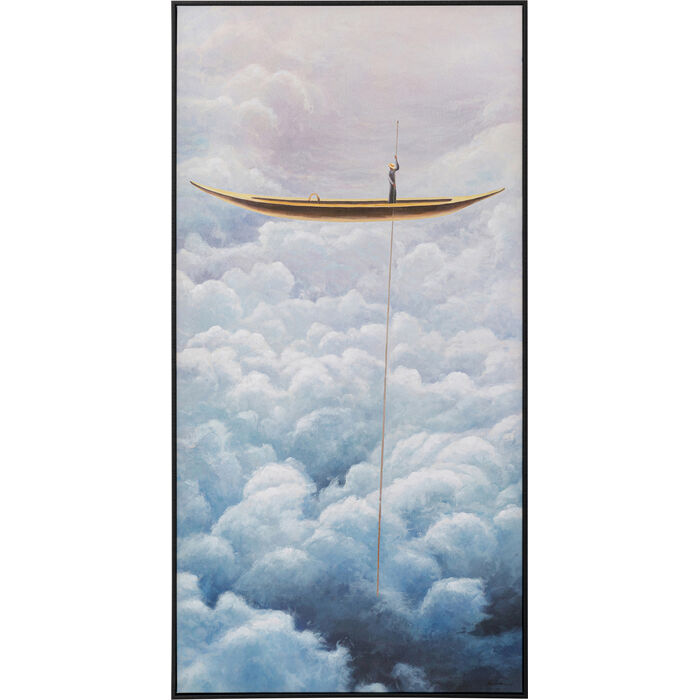 Framed Picture Cloud Boat 60x120cm