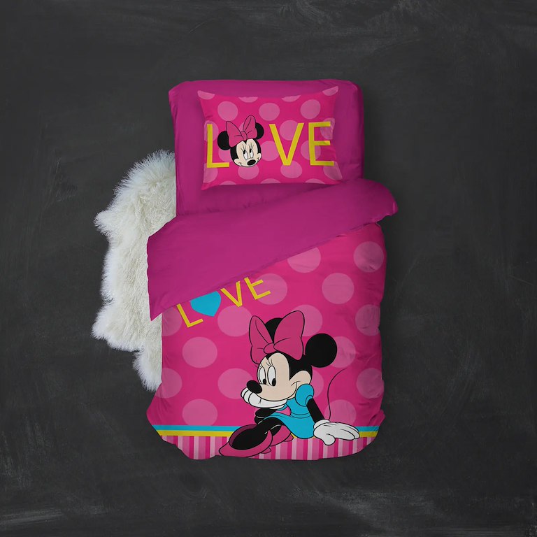 MEY HOME Posteljina Minnie Mouse Love 3D 160x220cm ciklama