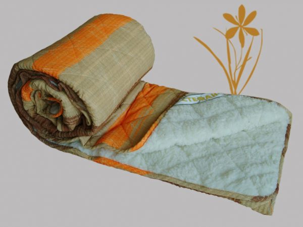 Prekrivač krep-veštačko krzno braon, drap, narandžasta – Stefan