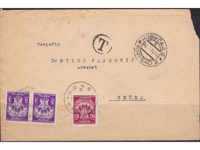 Jugoslavija 1952 Pismo teretno frankirano porto markama